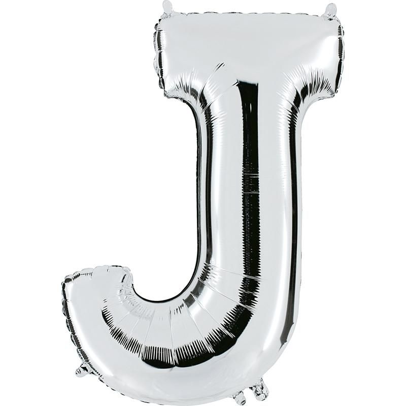 Ballon lettre J aluminium Argent